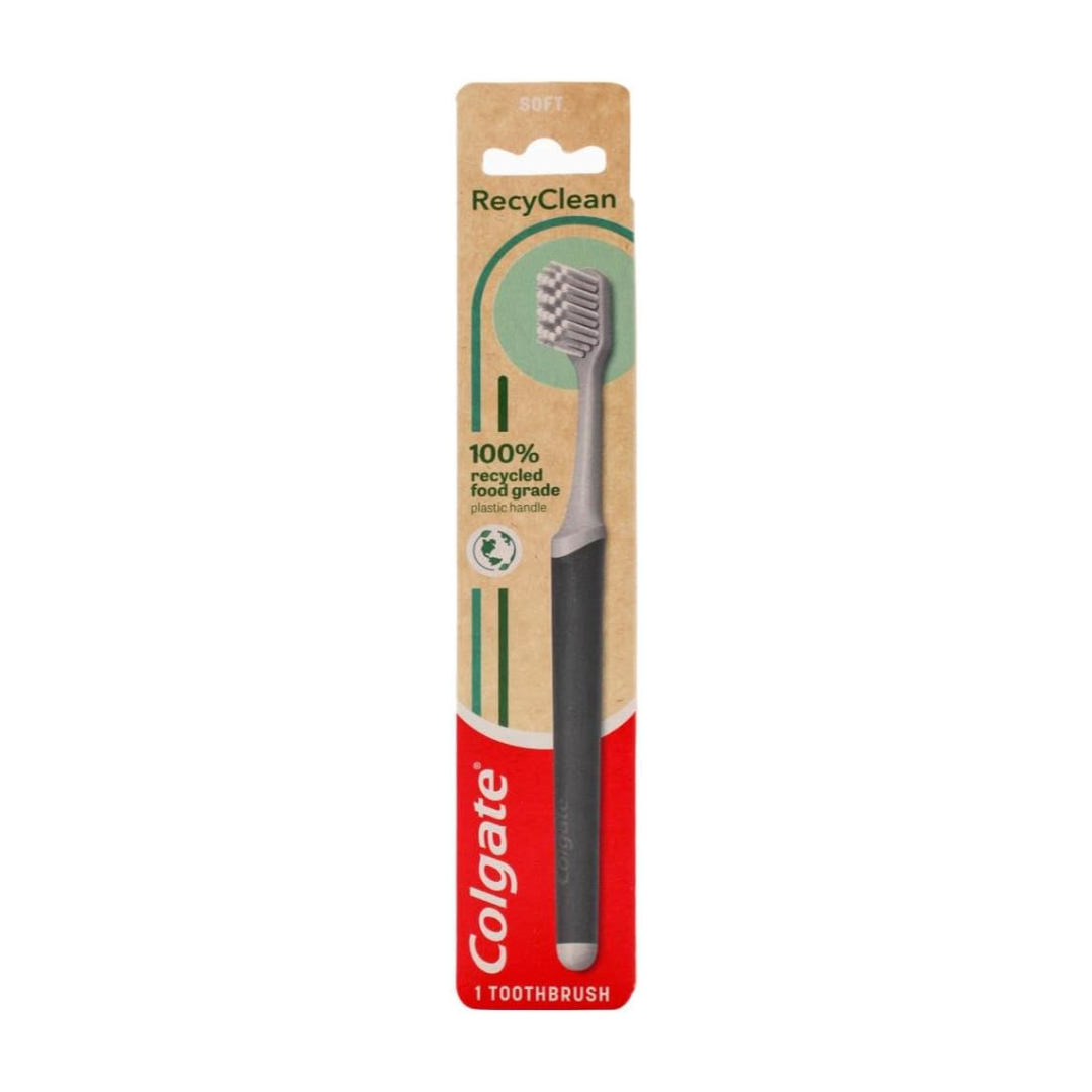 Colgate Recyclean Toothbrush 100% Recycled Plastic Handle Soft – Makeup ...